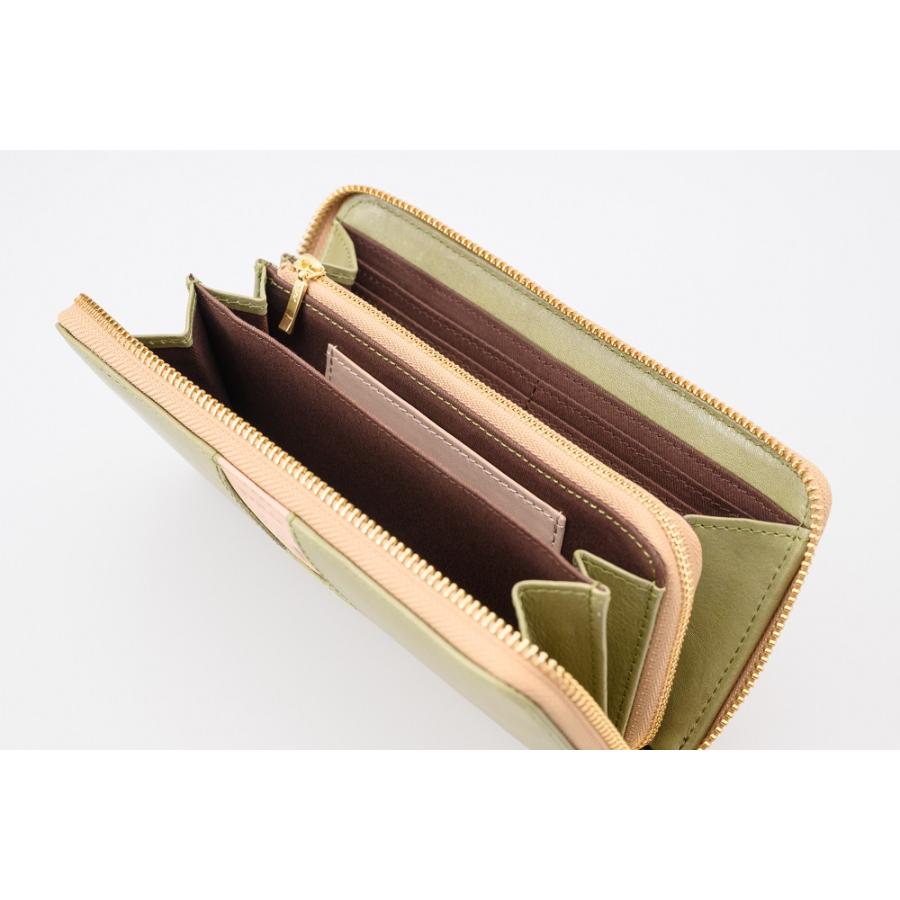 moz（モズ） レディース 長財布 本革 大容量 ラウンドファスナー 86092