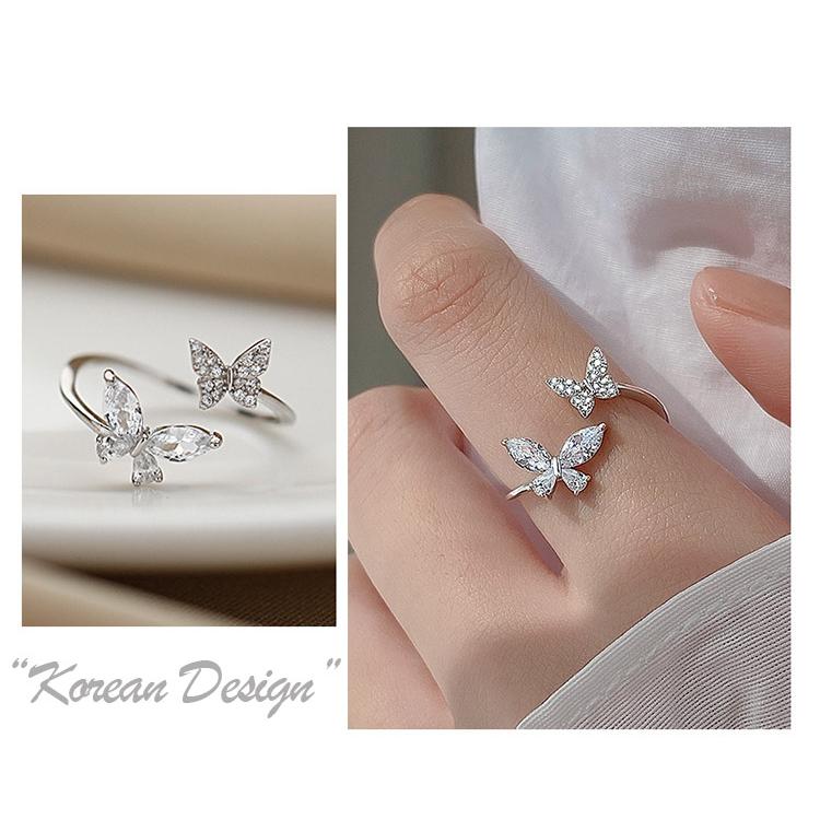 指輪 リング レディース 蝶々 バタフライ CZダイヤ 金属アレルギー対応 K18コーティング 誕生日 プレゼント : ウインドソング - 通販 - Yahoo!ショッピング