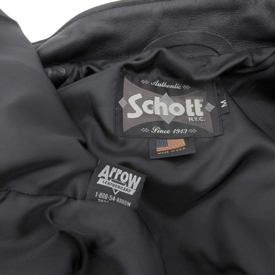 Schott N.Y.C 美品 ショット シングル ライダースジャケット 654 メンズ ブラック 黒 M : ブランドリユースショップエコス ...