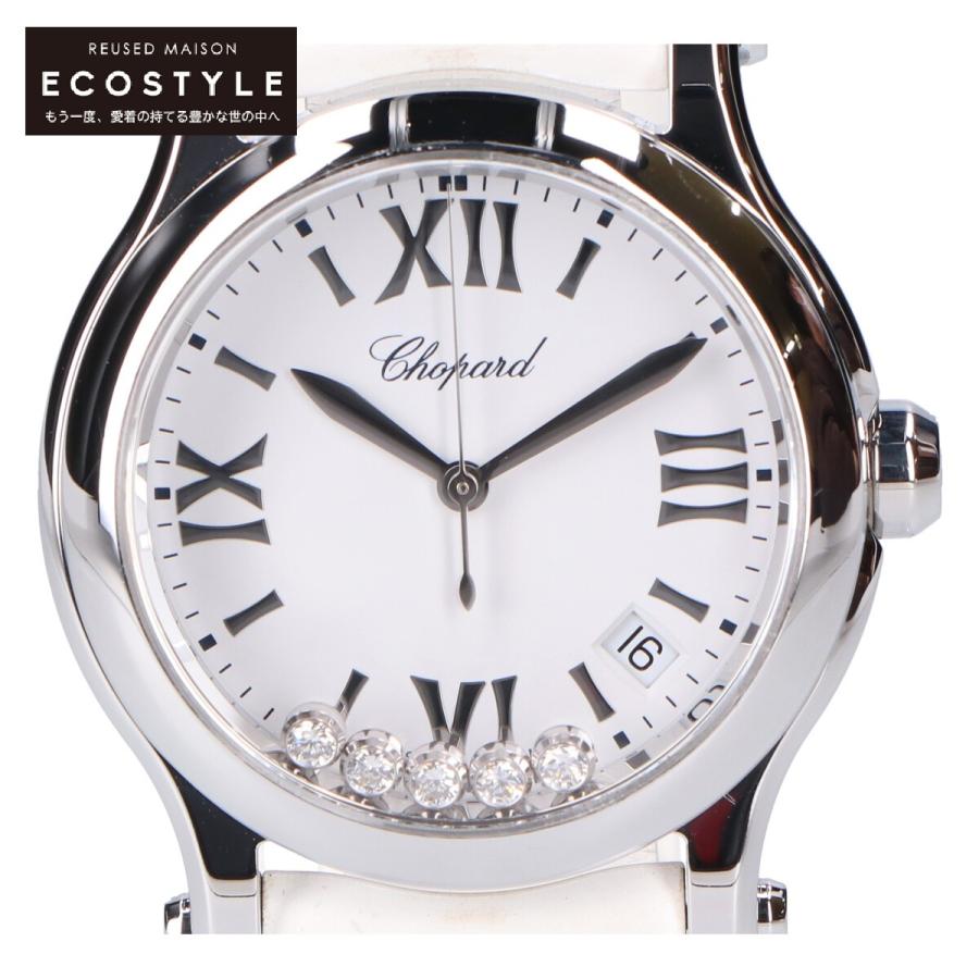 Chopard（ショパール） 278582-3001 ハッピースポーツ 5Pダイヤモンド ラバーベルト クォーツ 腕時計 シルバー レディース ...
