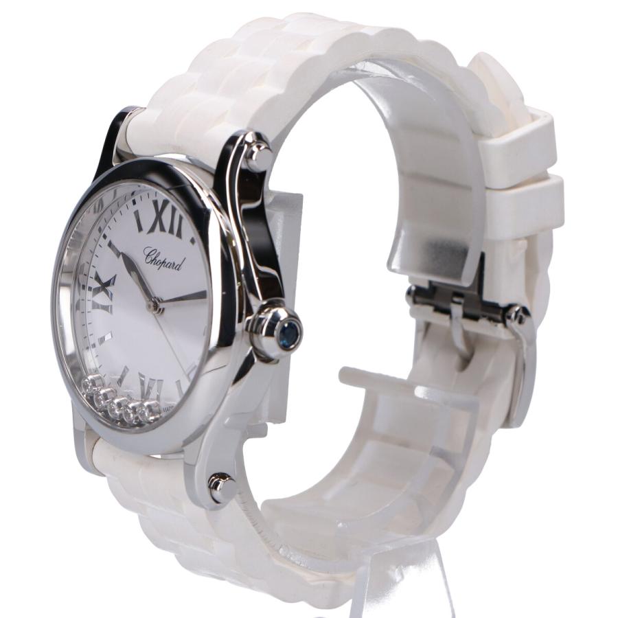 Chopard（ショパール） 278582-3001 ハッピースポーツ 5Pダイヤモンド ラバーベルト クォーツ 腕時計 シルバー レディース ...