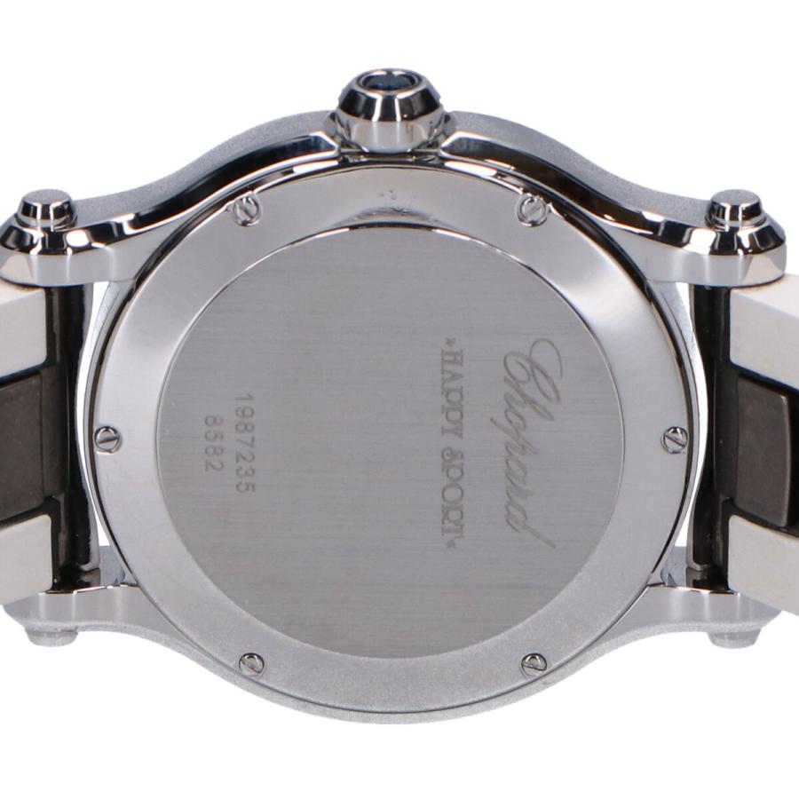 Chopard（ショパール） 278582-3001 ハッピースポーツ 5Pダイヤモンド ラバーベルト クォーツ 腕時計 シルバー レディース ...