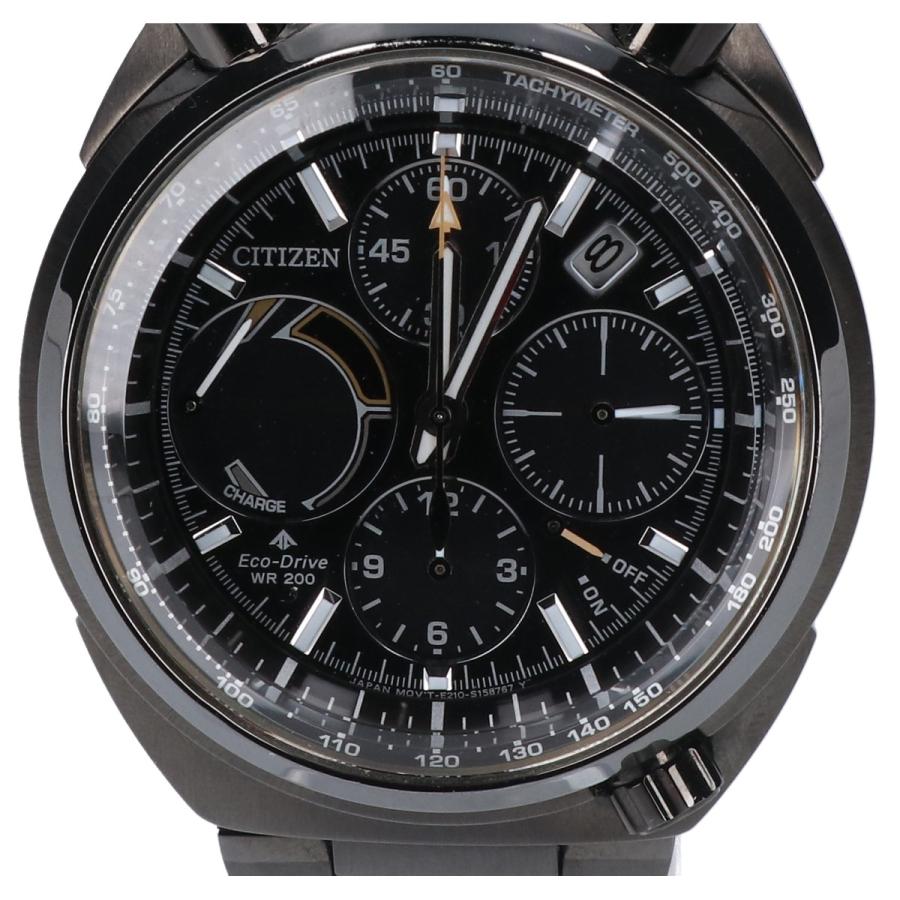 CITIZEN シチズン AV0077-82E E210 PROMASTER プロマスター 100周年記念限定モデル クロノグラフ エコ・ドライブ 腕時計 ブラック : ブランドリユース ...