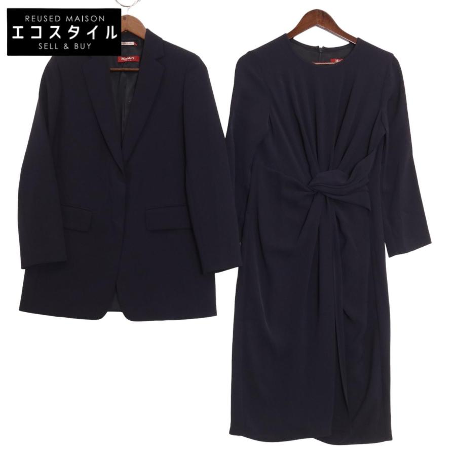 MAXMARA STUDIO マックスマーラスタジオ 604115176 ネイビー セットアップ ブラック 40 スーツ レーヨン レディース 中古 : ブランドリユースショップエコスタイル ...