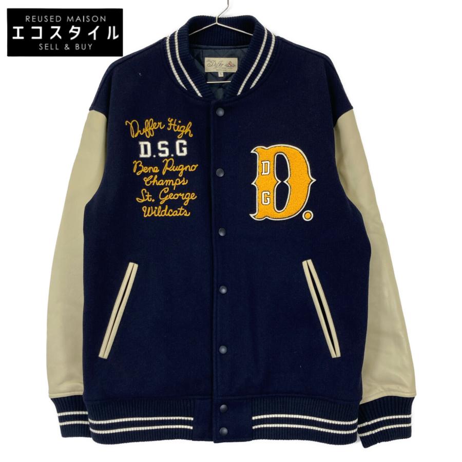 美品/国内正規 DUFFER ダファー 227-038 B387 VARSITY JACKET アームラムレザー切替 バーシティ ジャケット ...