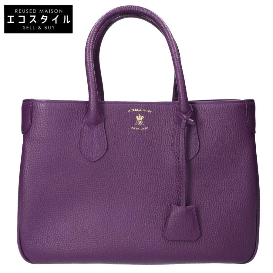 美品/ A.D.M.J. Accessoires De Mademoiselle ADMJ シュリンクレザー トートバッグ パープル レディース : ブランドリユースショップエコスタイル ...