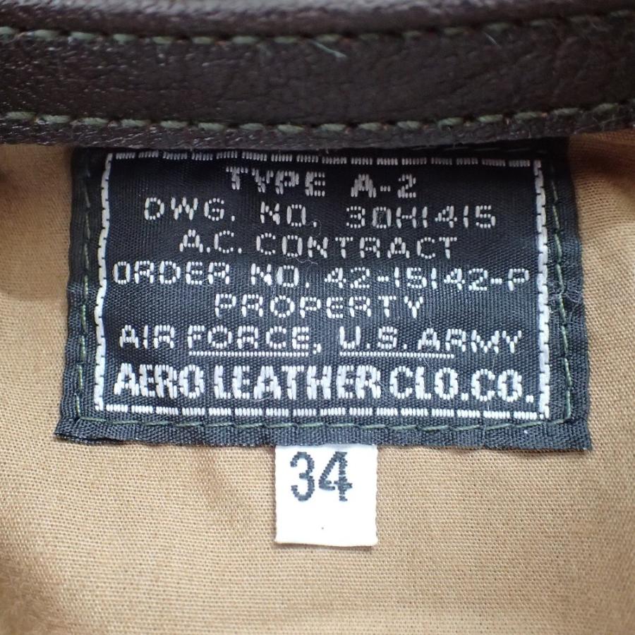 AEROLEATHER エアロレザー Type A-2 30H1415 42-15142-P レザー フライト ジャケット 34 ダーク ...