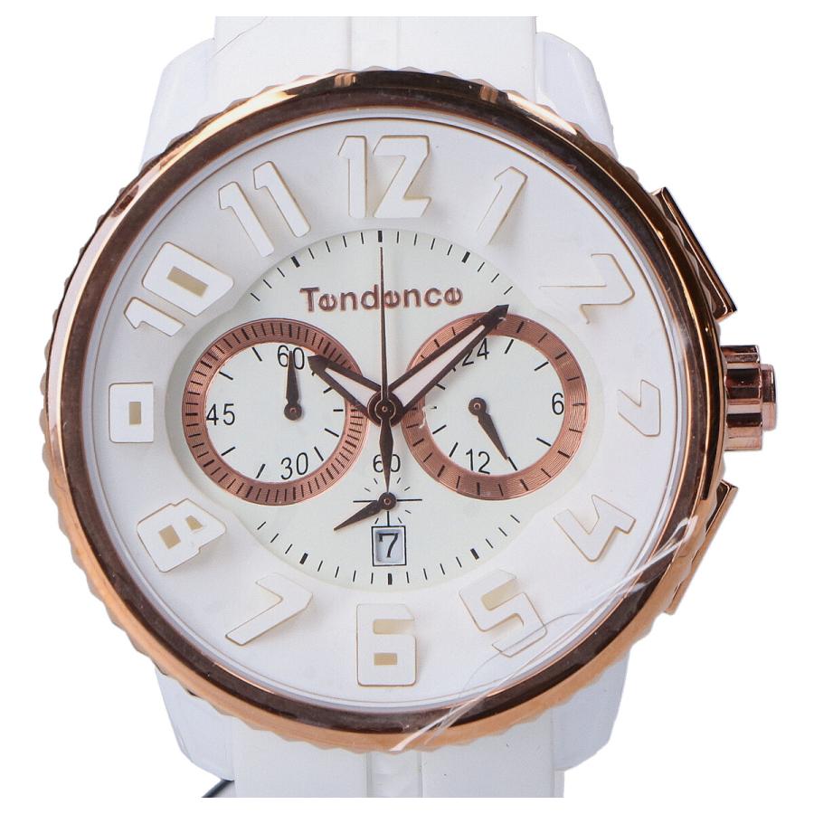 Tendence 新品未使用 テンデンス 02046014 Gulliver Round ガリバー ラウンド クロノグラフ 腕時計 WHITE ...