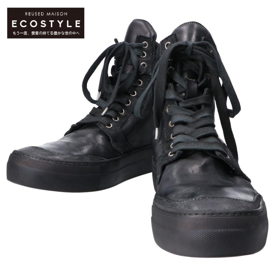 美品 incarnation インカネーション REVERSE HIGH CUT BB-1 SNEAKER / HORSE COMBI LEATHER PIECE DYED ハイカット ...