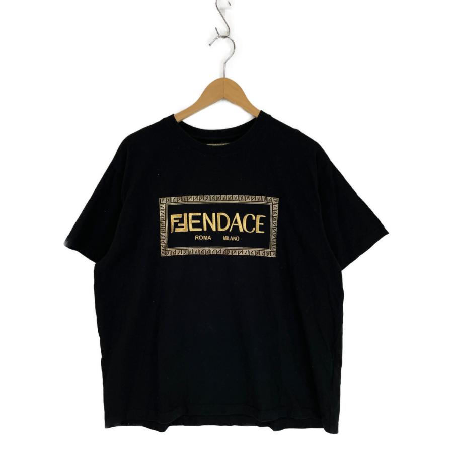 FENDI 国内正規/22SS FENDACEフェンダーチェ FY1144 AKDV Fendace Logo Tee ロゴ 半袖Tシャツ L ...