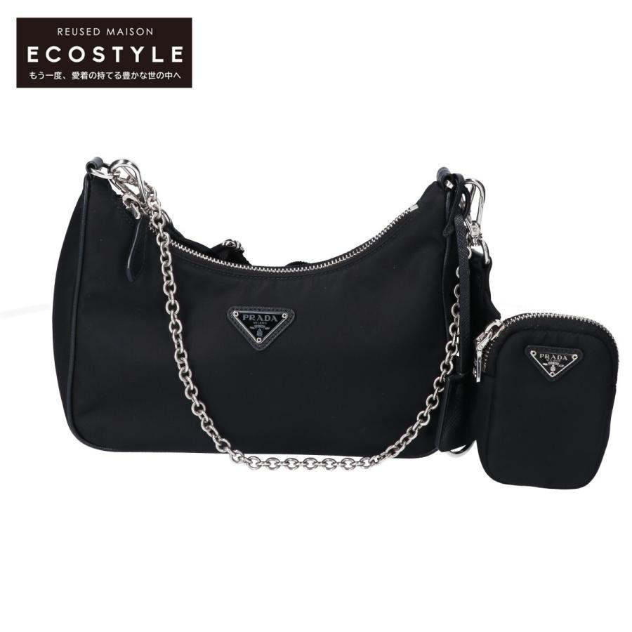 PRADA（プラダ） 1BH204 リエディション2005 ポーチ付き ナイロン 2WAY ショルダーバッグ ブラック レディース : ブランドリユースショップエコスタイル - 通販 ...