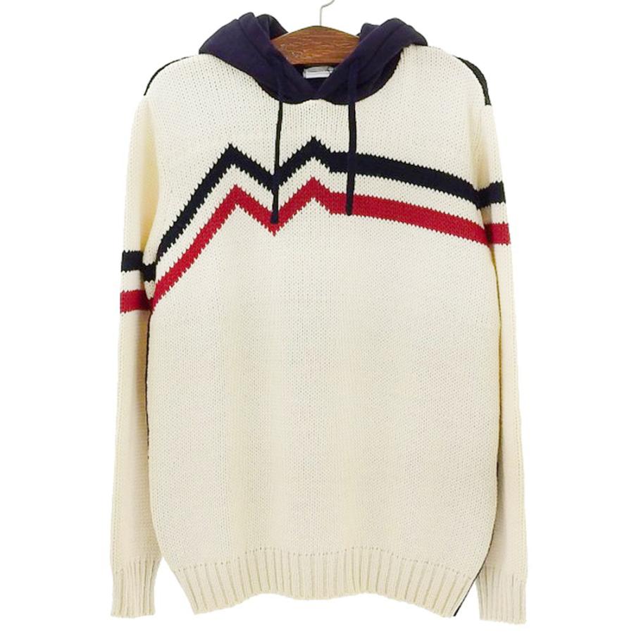 新品同様 P.M.D.S PREMIUM MOOD DENIM SUPERIOR ピーエムディーエス JIM モヘア混 ニット切替 プルオーバー メンズ トリコロール XL ...