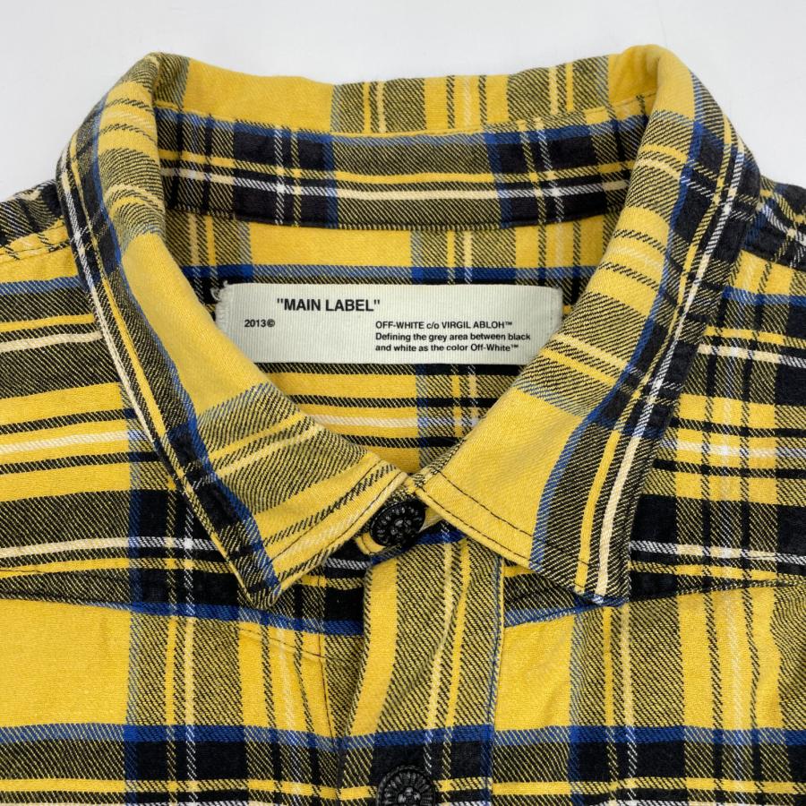OFF-WHITE オフホワイト イエロー チェック スプレーシャツ OFF-WHITE オフホワイト イエロー チェック スプレーシャツ