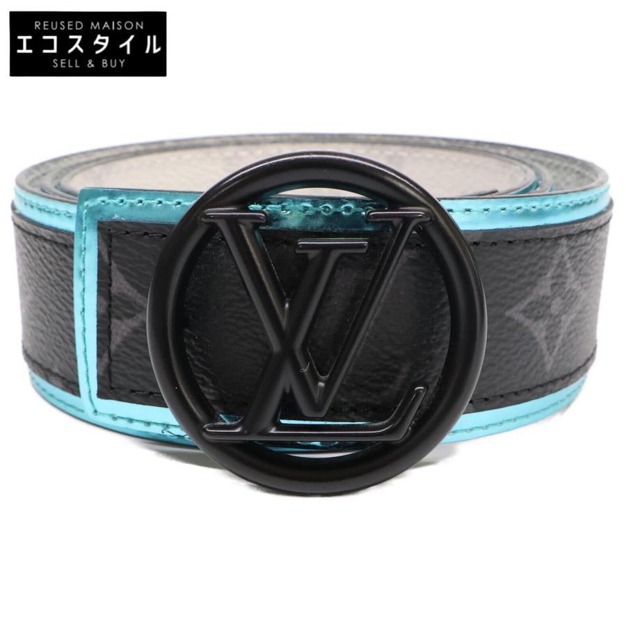 LOUIS VUITTON ルイヴィトン 19年製 M0229 リバーシブル LV サークル モノグラム・エクリプス ベルト 85/34 ...