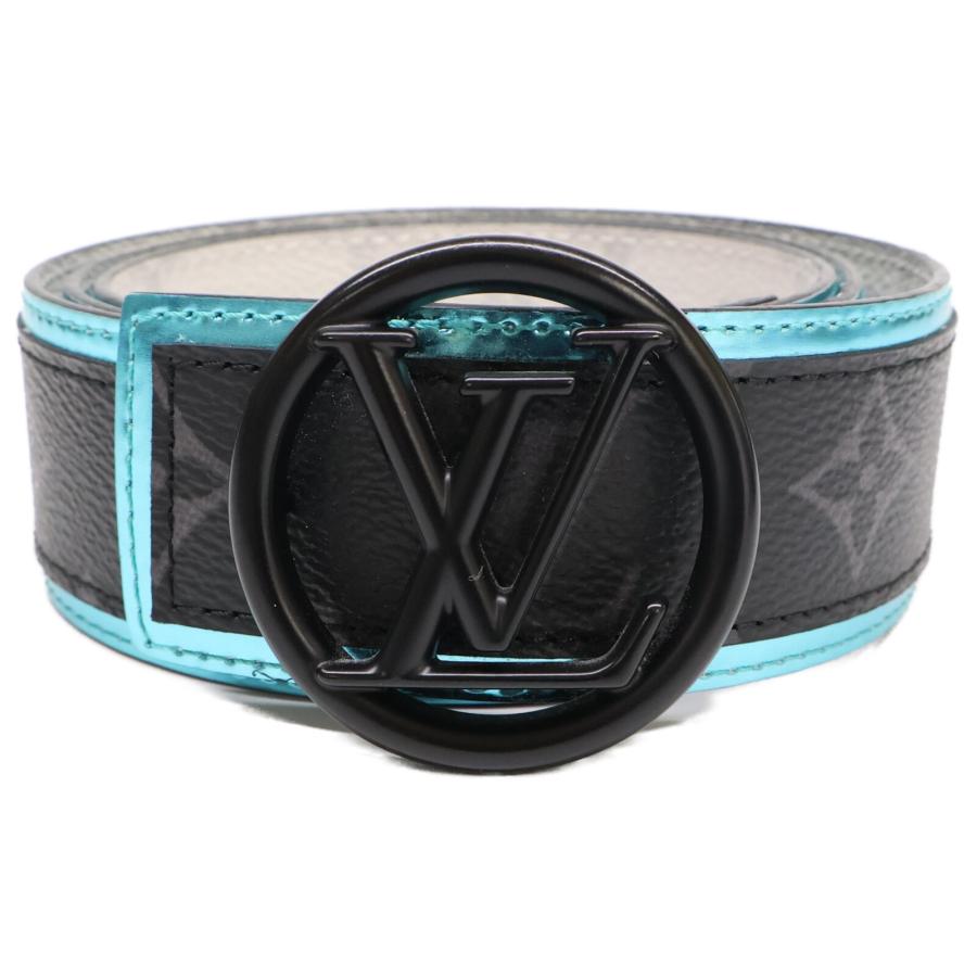 LOUIS VUITTON ルイヴィトン 19年製 M0229 リバーシブル LV サークル モノグラム・エクリプス ベルト 85/34 ...