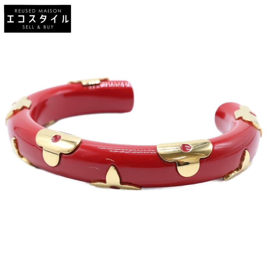LOUIS VUITTON ルイヴィトン 18年製 M63551 ジョンク・デイリー モノグラム バングル レッド/ゴールド ...