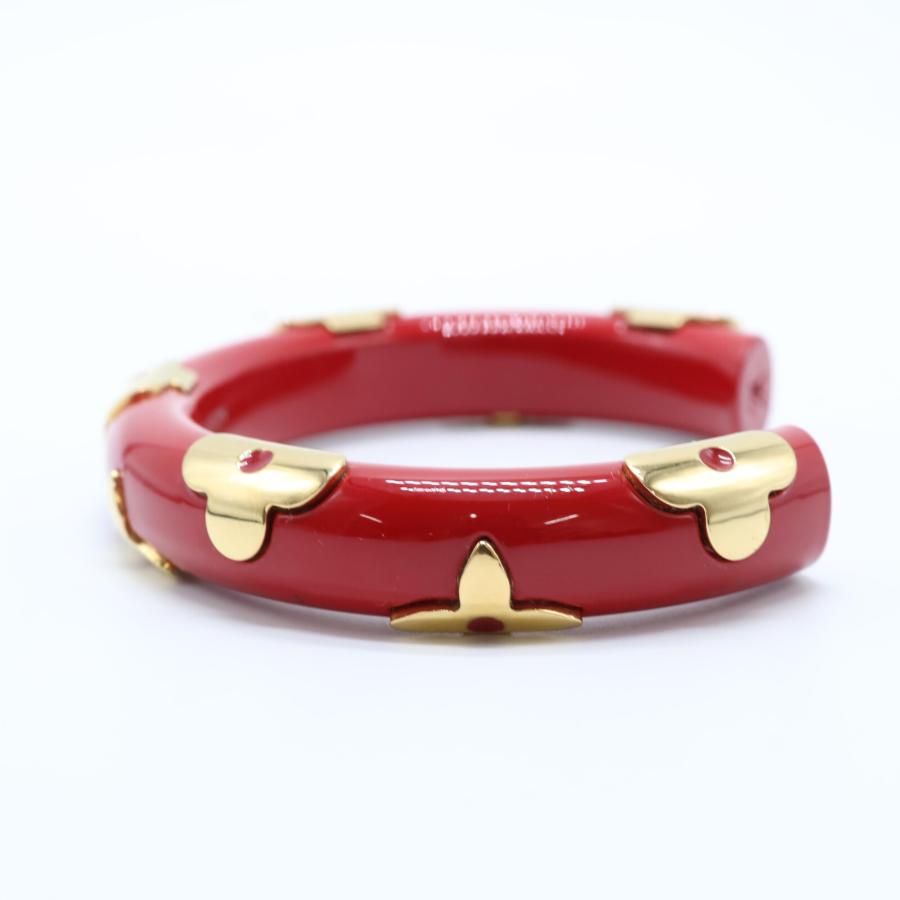 LOUIS VUITTON ルイヴィトン 18年製 M63551 ジョンク・デイリー モノグラム バングル レッド/ゴールド ...