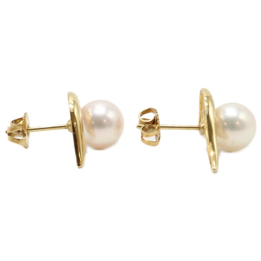 MIKIMOTO 美品 ミキモト K18 7.5mmパール ピアス イエローゴールド レディース : ブランドリユースショップエコスタイル - 通販 - Yahoo!ショッピング
