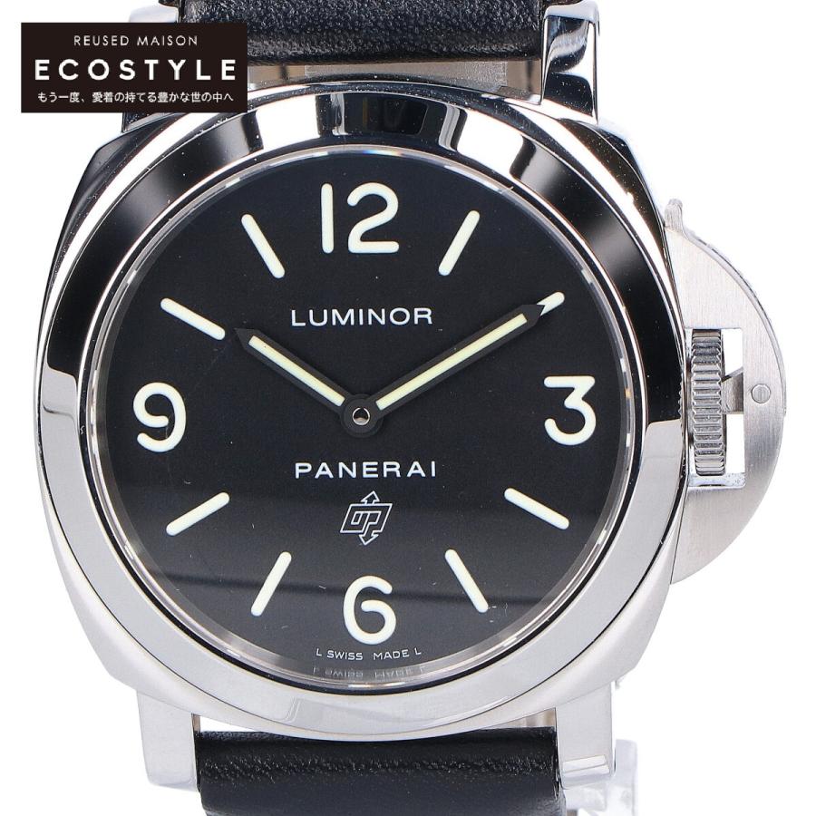 OFFICINE PANERAI 新品磨き パネライ PAM00000 ルミノールベース SS 手巻き 腕時計 シルバー/ブラック メンズ ...