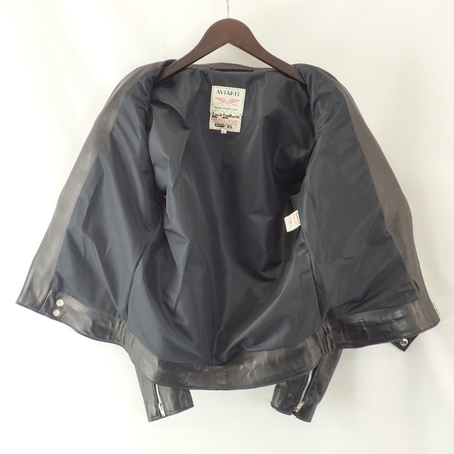 新品同様 Lewis Leathers ルイスレザー D LEWIS AVIAKIT 441T タイトフィット シープスキン サイクロンダブル ...