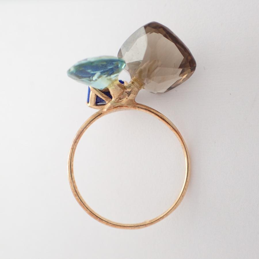 simmon シモン K10 3つ石付き リング・指輪 マルチカラー/イエローゴールド レディース : ブランドリユースショップエコスタイル ...