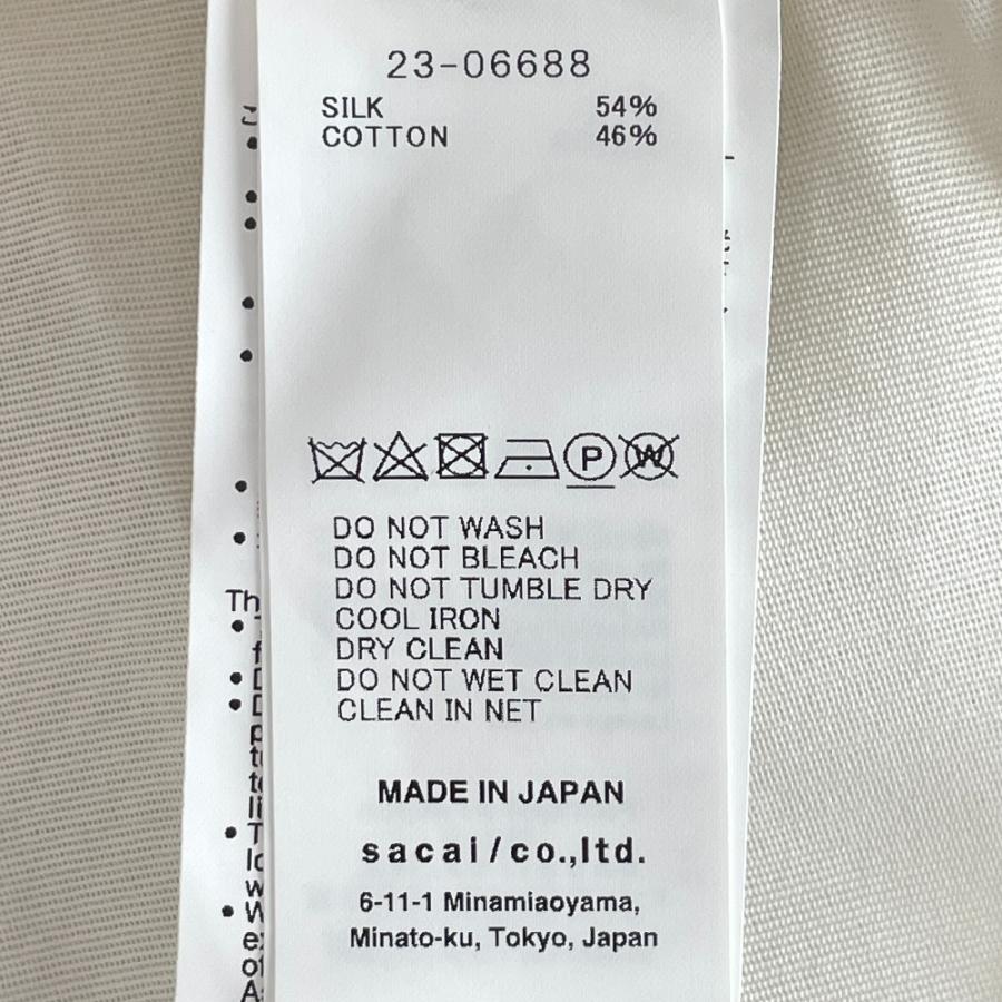 sacai サカイ 23-06688 ホワイト ダブルフェイス シルク sacai サカイ 23-06688 ホワイト ダブルフェイス シルク