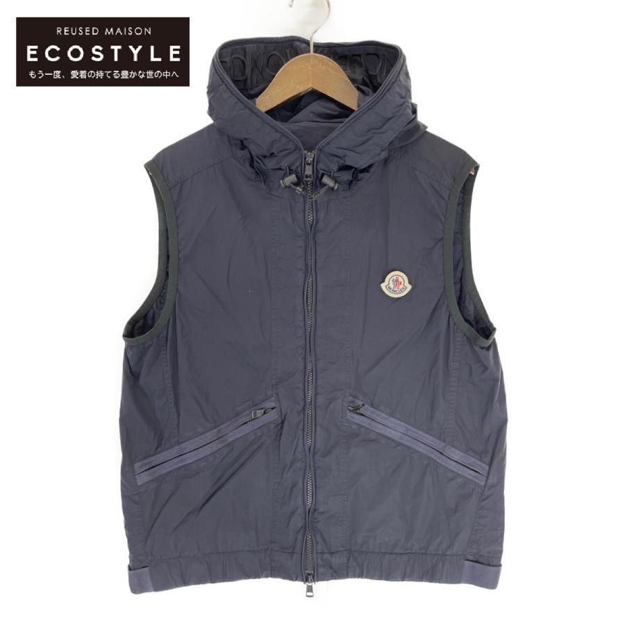 MONCLER（モンクレール） 国内正規/ TOUQUES フーディ ナイロン ベスト 3 ネイビー メンズ : ブランドリユースショップ ...