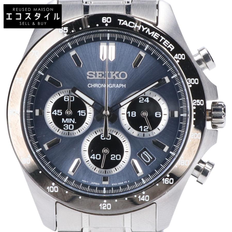 SEIKO 美品/ セイコー SELECTION SBTR027 SPIRIT スピリット 8Tクロノグラフ クォーツ 腕時計 シルバー ...