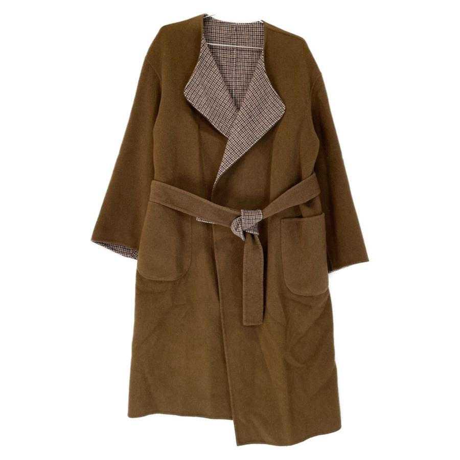 美品/ 6 ROKU ロク 8625-104-0106 REVER SEWING GOWN COAT ベルト付