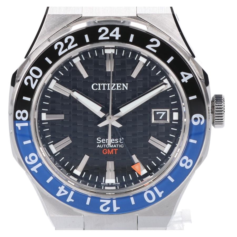 CITIZEN 新品同様/ シチズン NB6031-56E シリーズ8 GMT 880メカニカル 自動巻き 腕時計 シルバー/ブラック/ブルー メンズ : ブランドリユースショップエコスタイル ...