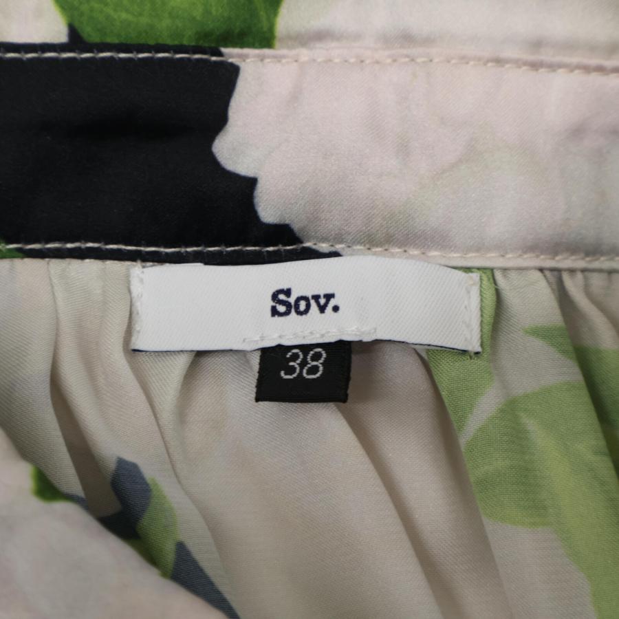 SOV. ソブ ダブルスタンダード 0301-101-244A ラワープリントサテンボウタイワンピース ブラック×グリーン 38 ワンピース ポリエステル レディース 中古 : ブランド ...