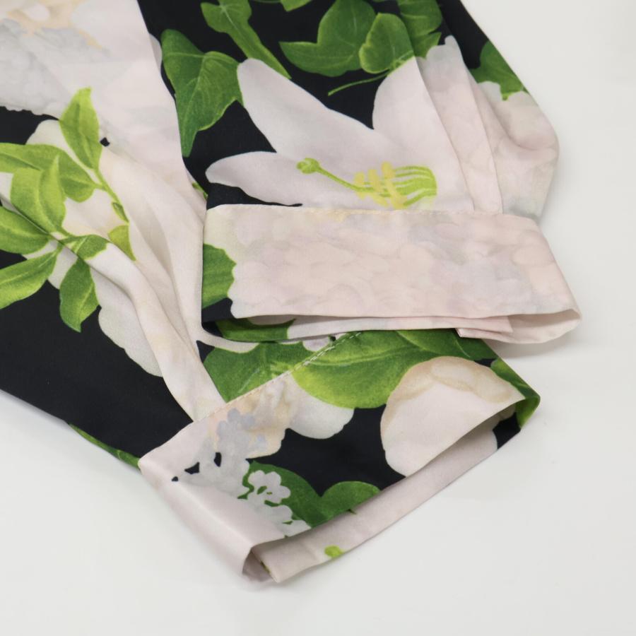 SOV. ソブ ダブルスタンダード 0301-101-244A ラワープリントサテンボウタイワンピース ブラック×グリーン 38 ワンピース ポリエステル レディース 中古 : ブランド ...