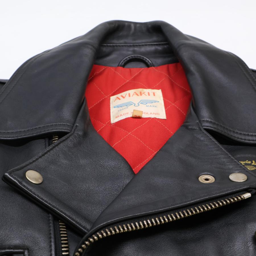 Lewis Leathers ルイスレザー 391 カウハイド 青羽 666期 ライトニング ダブルライダースジャケット 36 ブラック ...