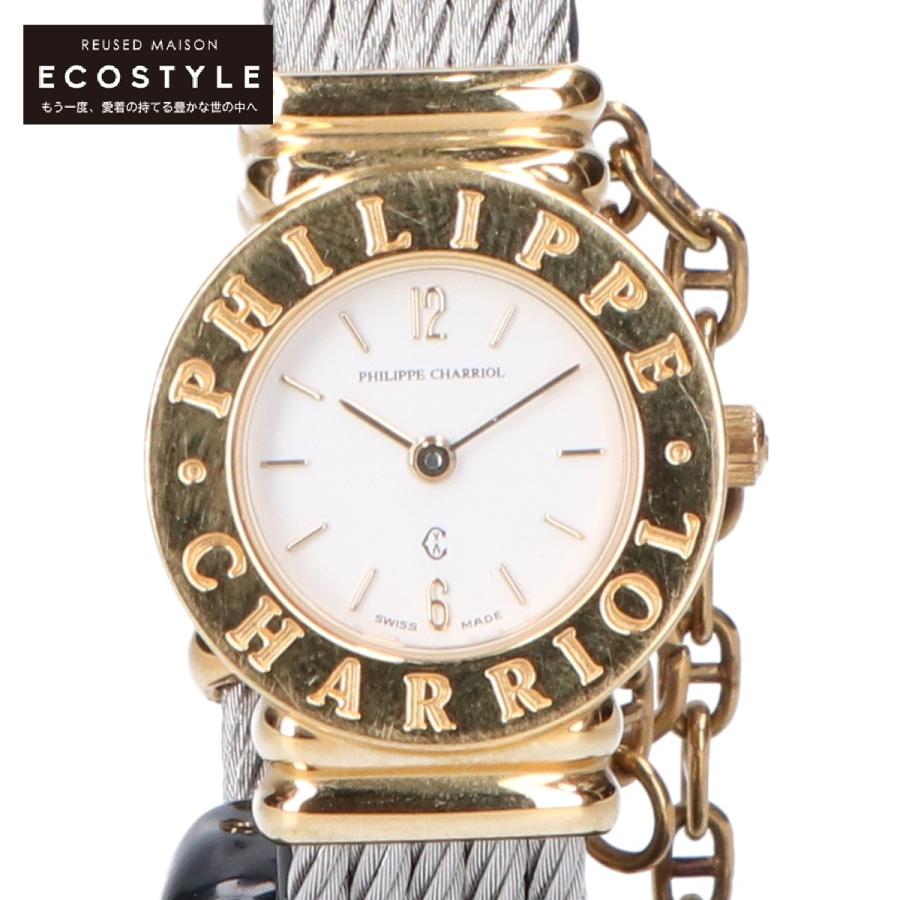 美品/ PHILIPPECHARRIOL フィリップシャリオール サントロペ クオーツ 腕時計 シルバー/ゴールド レディース : ブランドリユースショップエコスタイル - 通販 ...