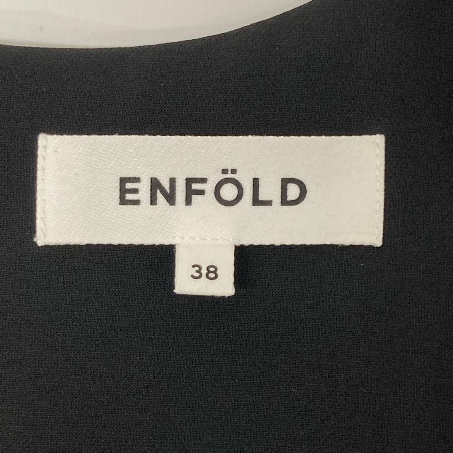 ENFOLD エンフォルド 22SS ブラック 300FS231 1730 ストレッチダブルクロス コクーンサロペット ブラック 38 ワンピース ポリエステル レディース 中古 ...