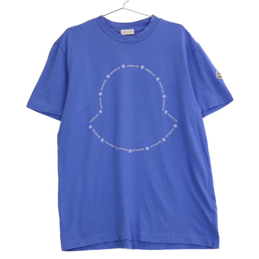 MONCLER モンクレール 21年 ブルー Tシャツ L トップス コットン MONCLER モンクレール 21年 ブルー Tシャツ L トップス コットン