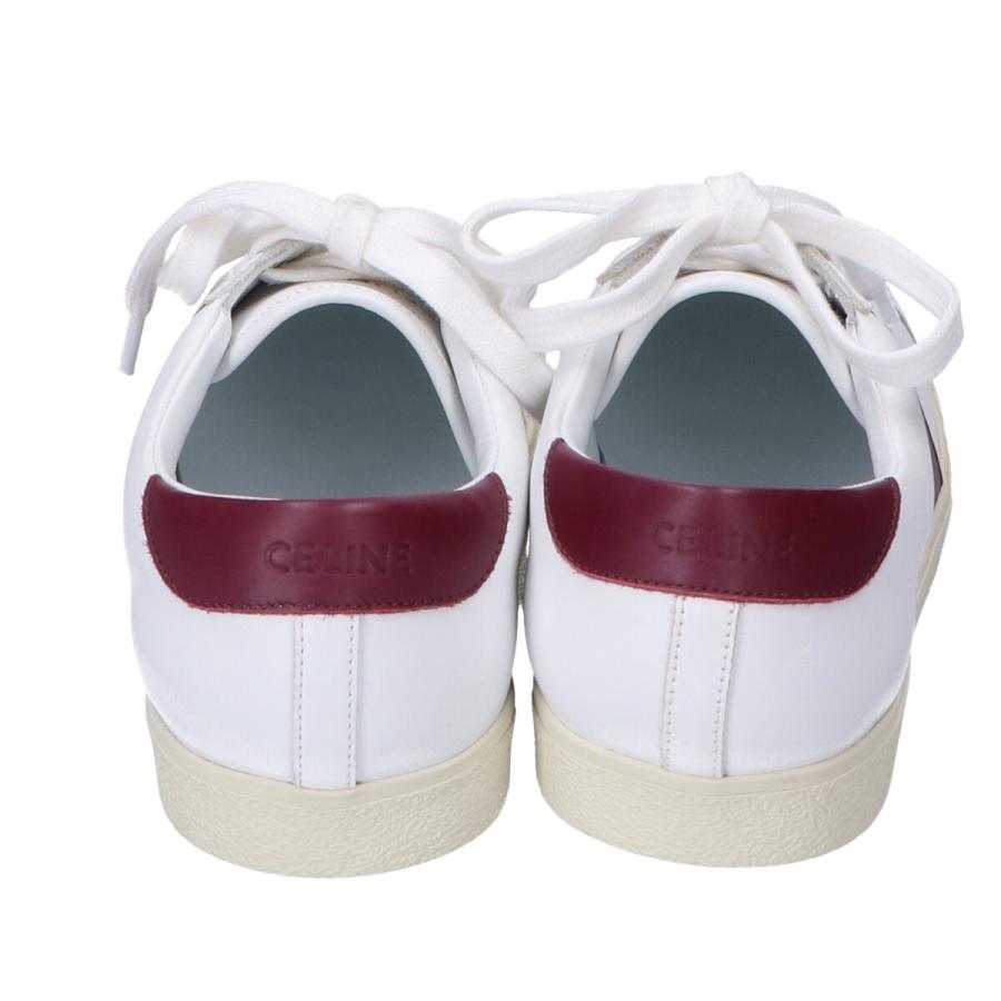 CELINE 美品 セリーヌ TR01L TRIOMPHE トリオンフ サイドライン レザーローカットスニーカー シューズ 36 ホワイト ...
