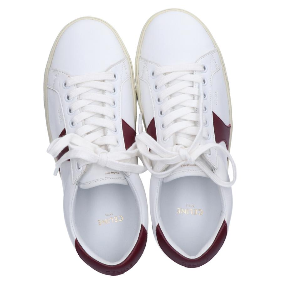 CELINE 美品 セリーヌ TR01L TRIOMPHE トリオンフ サイドライン レザーローカットスニーカー シューズ 36 ホワイト ...
