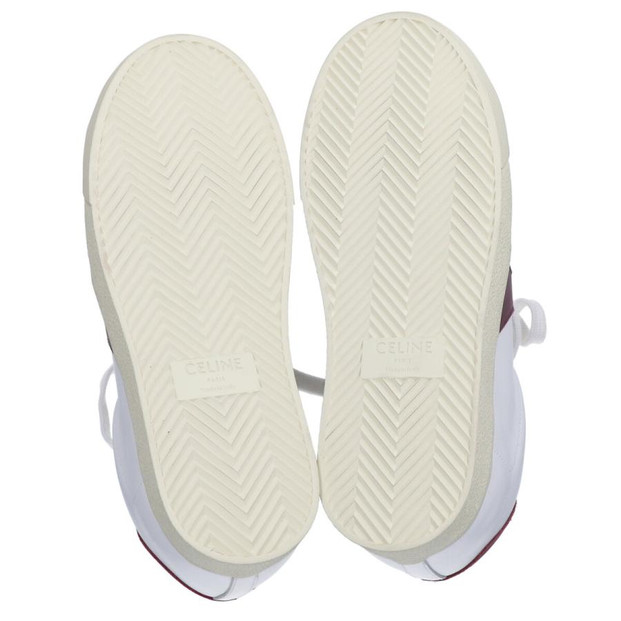 CELINE 美品 セリーヌ TR01L TRIOMPHE トリオンフ サイドライン レザーローカットスニーカー シューズ 36 ホワイト ...