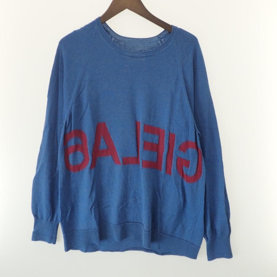 美品/正規/19SS MM6 MAISON MARGIELA エムエム 6 メゾン マルジェラ S52HA0151 リバースロゴ プルオーバー ニットセーターS レディース : ブランド ...