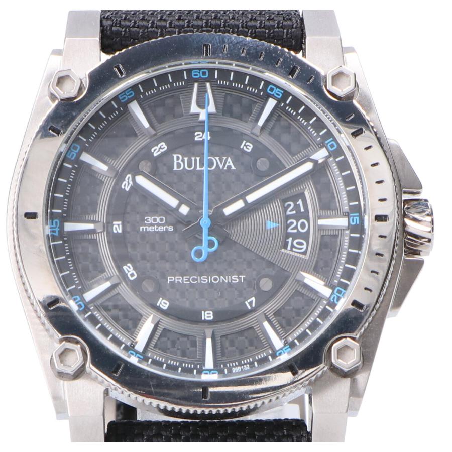 美品 BULOVA ブローバ 96B132 PRECISIONIST Champlain プレシジョニストシャンプレーン デイト ナイロン ...