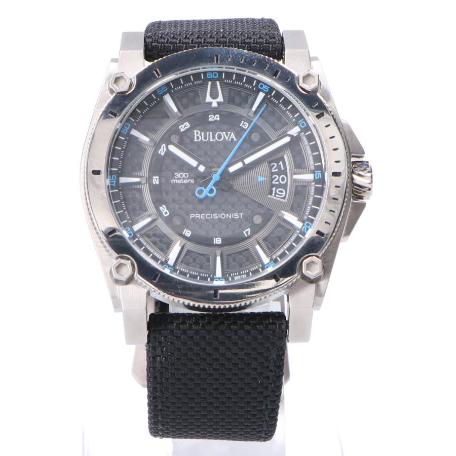 美品 BULOVA ブローバ 96B132 PRECISIONIST Champlain プレシジョニストシャンプレーン デイト ナイロン ...