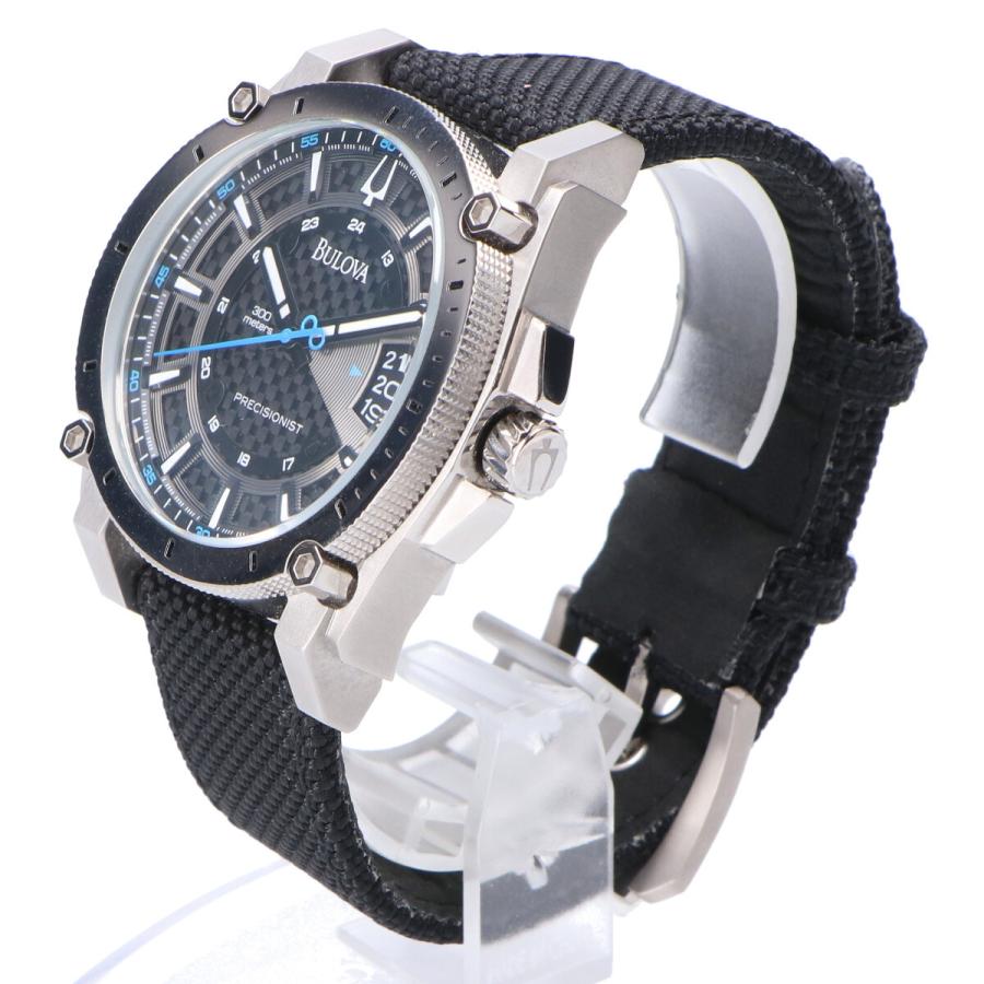 美品 BULOVA ブローバ 96B132 PRECISIONIST Champlain プレシジョニストシャンプレーン デイト ナイロン ...