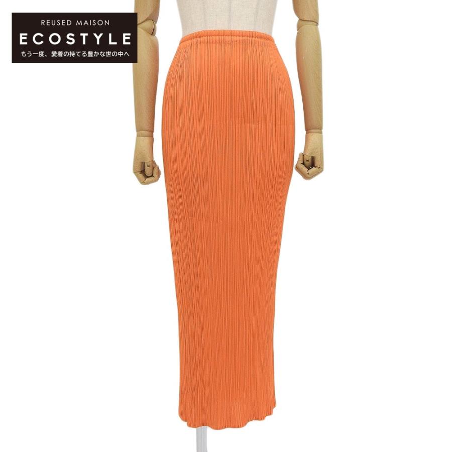 PLEATS PLEASE プリーツプリーズ PP72-JG613プリーツ ロング スカート 3 オレンジ レディース ...
