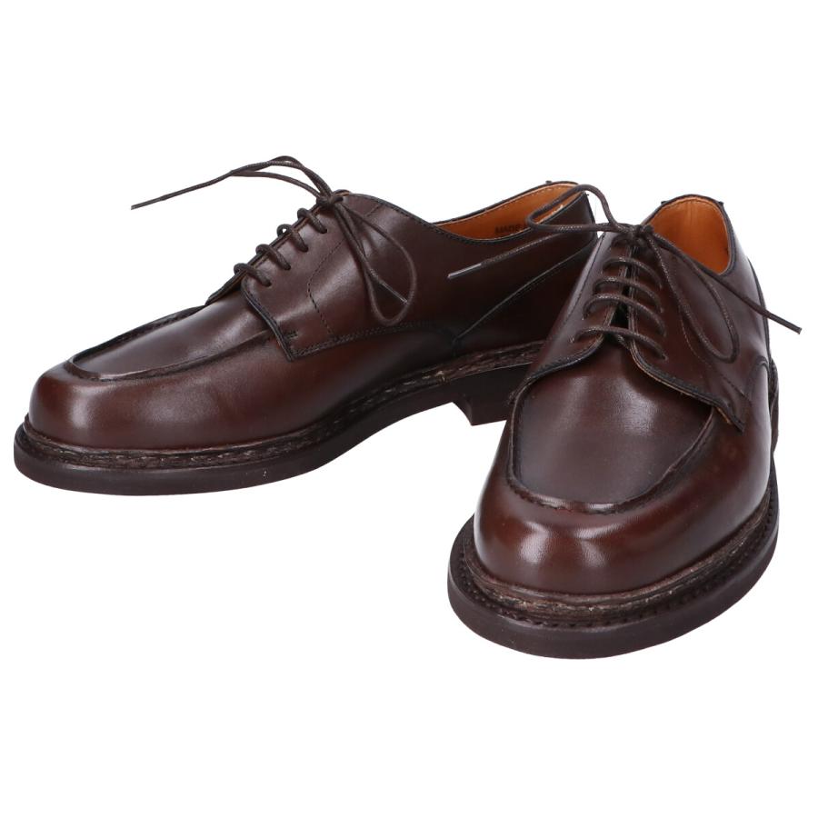 美品 BERWICK バーウィック 4477 ノルウィージャンウェルテッド製法 Uチップ ダービー シューズ 6 ダークブラウン メンズ ...