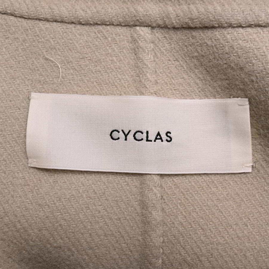 美品/ CYCLAS シクラス 1-06-06-2076 ウール/アンゴラ ミンクファー付 ダブルフェイス チェスター コート 34 グリーン ...