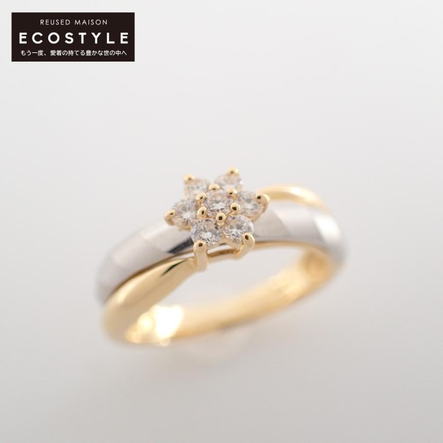 美品/ JEWELRY TSUTSUMI ジュエリーツツミ LFR523 K18YG/Pt900/D0.2Ct 7Pダイヤ リング・指輪 レディース : ブランドリユースショップエコスタイル ...