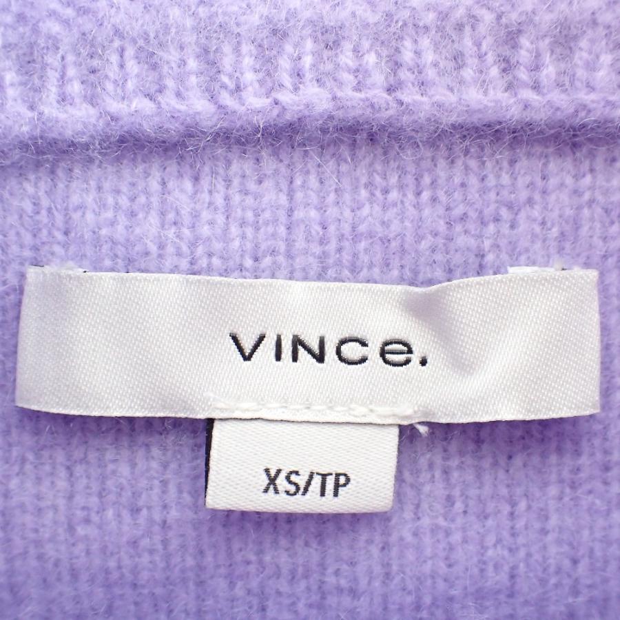 VINCE. ヴィンス パープル 22年 VS87978597 プラッシュ カシミヤ ファネルネック セーター パープル XS トップス カシミア レディース 中古 ...