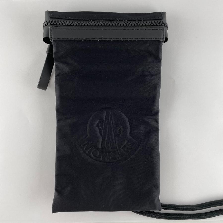 MONCLER 新品同様 モンクレール F109A6B70100 PHONE CASE ロゴ ナイロン フォンケース / 携帯ケース ブラック ...