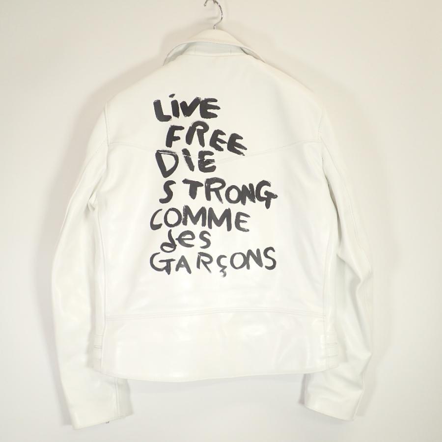 Lewis Leathers ルイスレザー ×コムデギャルソン KZ-J009-051 391T ライトニング ライダース ジャケット 42 ホワイト メンズ : ブランドリユースショップ ...